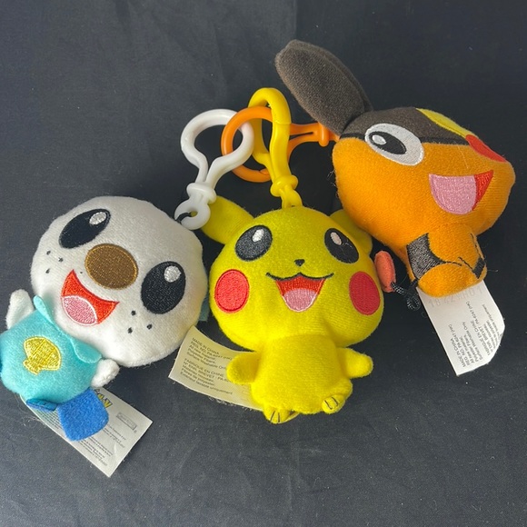 Pokemon | Toys | Pokemon Plush Keychain Set Lot Of 3 Pikachu | Poshmark